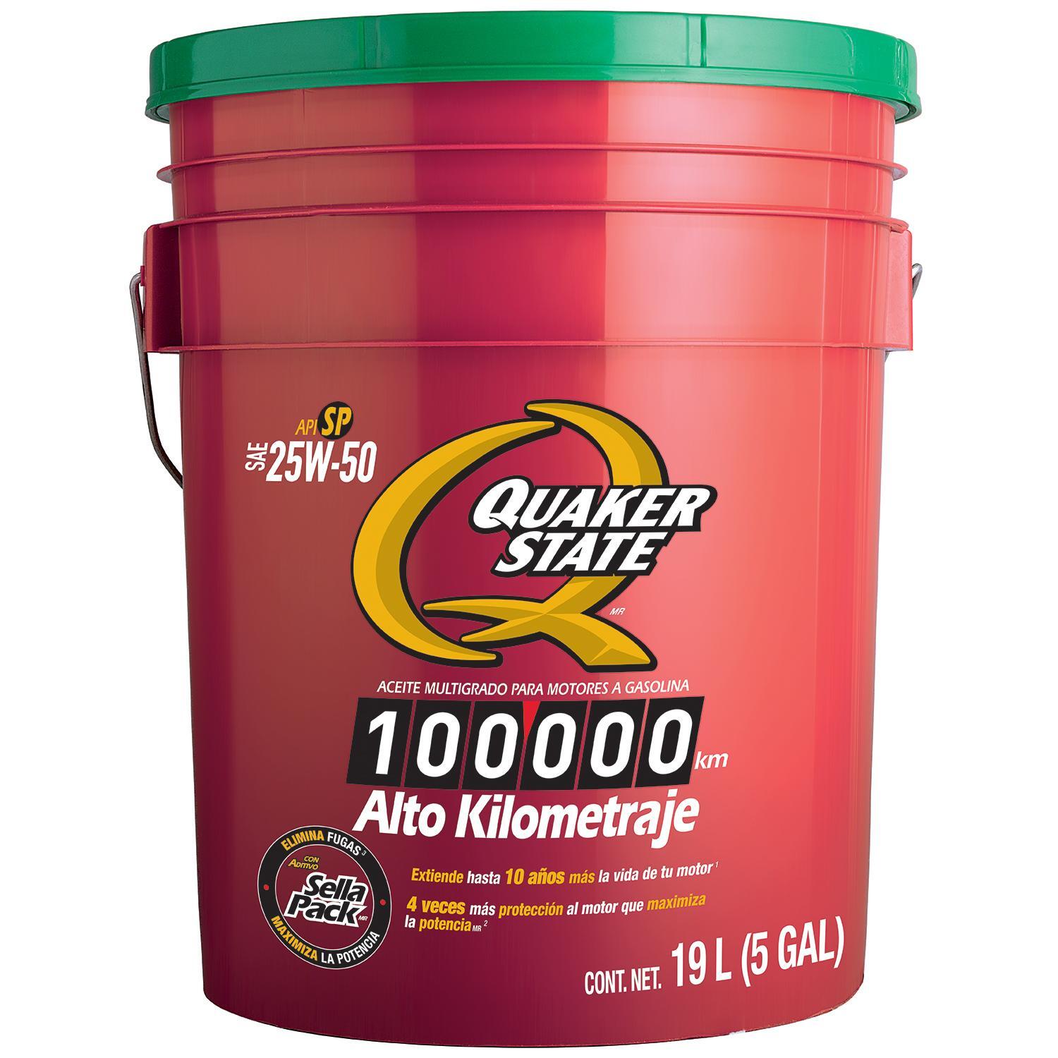 Quaker State Aceite para motor de alto kilometraje 25W-50 de 19 litros